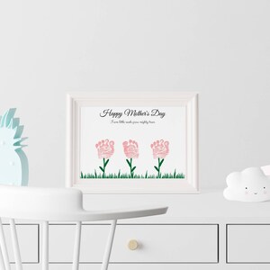 Mother's Day Flower Footprint Art, Printable Footprint Art, Daycare ...
