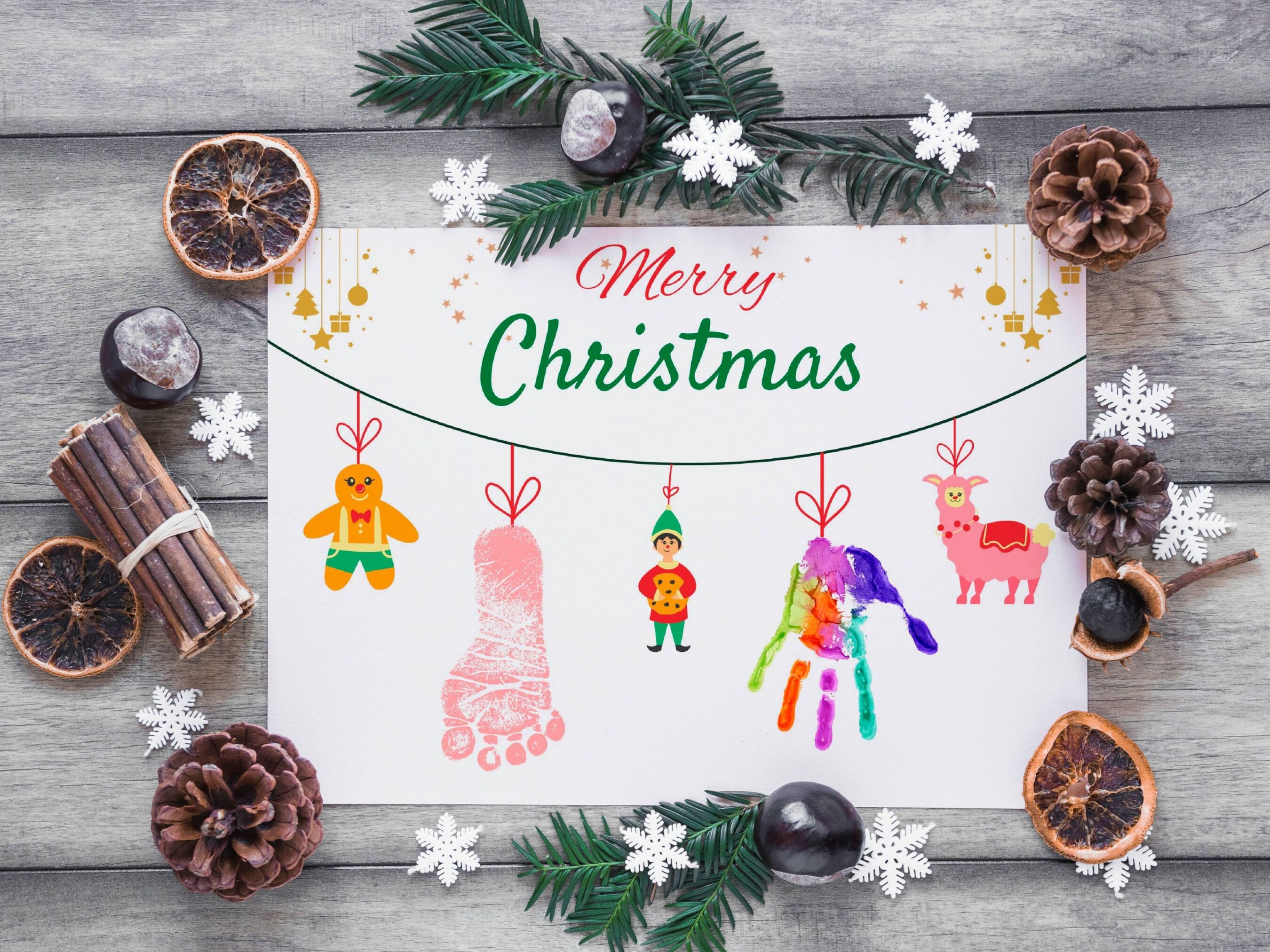 Christmas Handprint and Footprint Craft, Christmas Art, Daycare ...