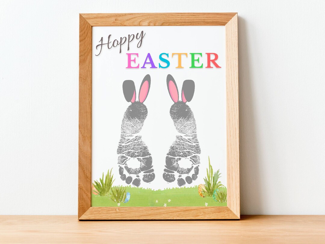 Hoppy Easter Craft, Footprint Craft, Daycare Craft, Easter Footprints ...