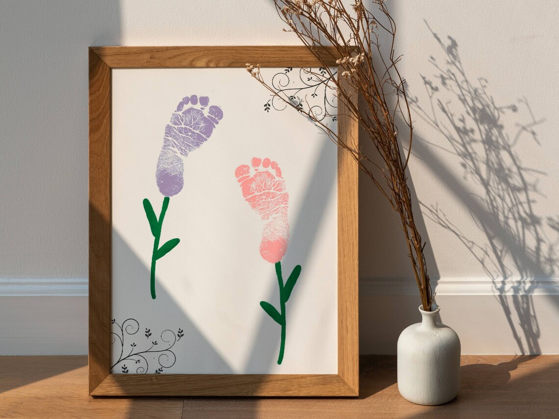 Flower Footprint Craft, Footprint Art, Baby Keepsake, Daycare Craft ...