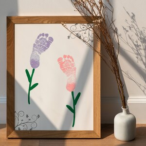 Flower Footprint Craft, Footprint Art, Baby Keepsake, Daycare Craft ...
