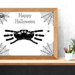 Halloween Spider Handprint Art, Printable Handprint Craft, Halloween ...