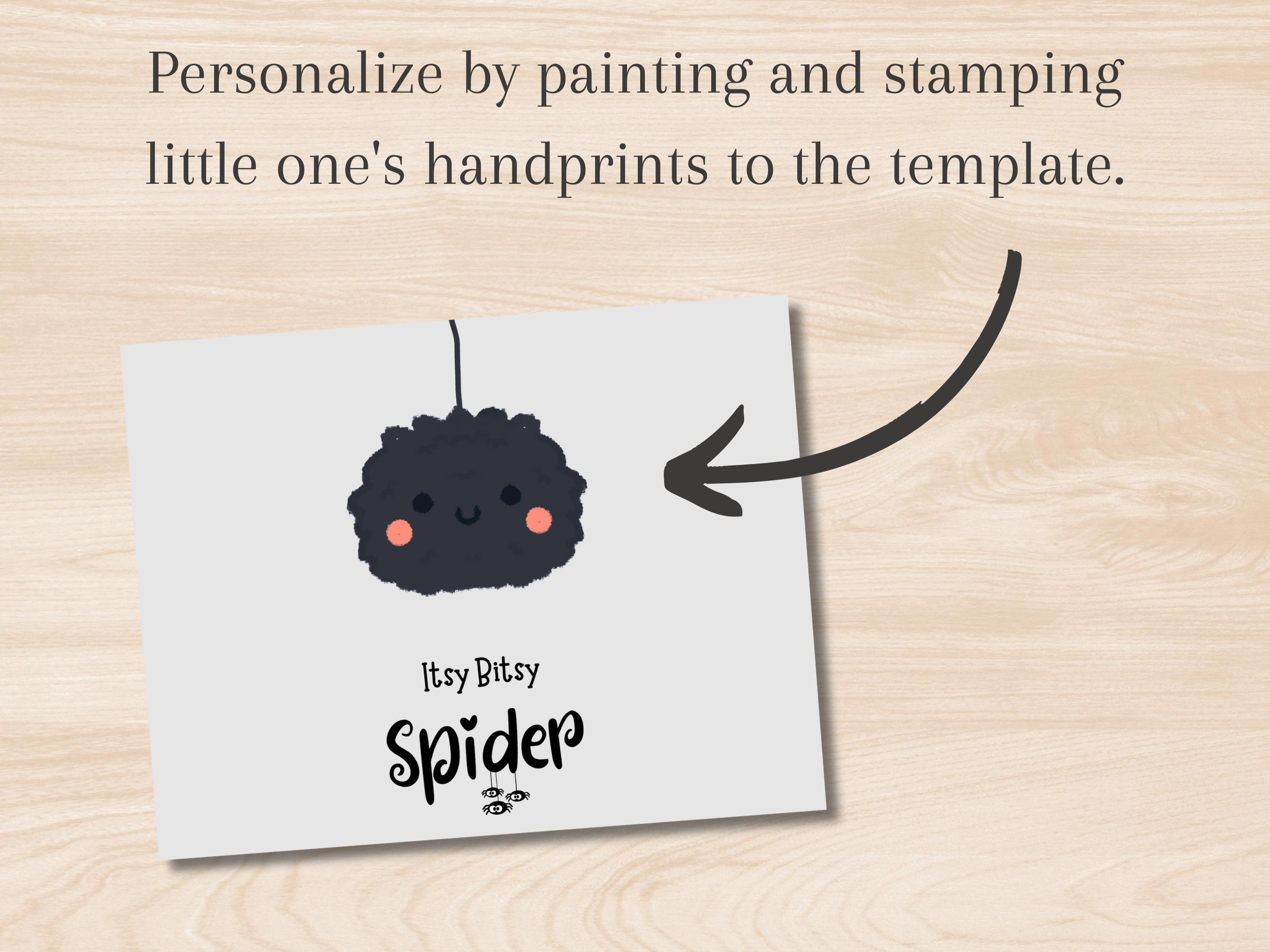 Itsy Bitsy Spider Handprint Craft Template, Baby Keepsake, Printable ...