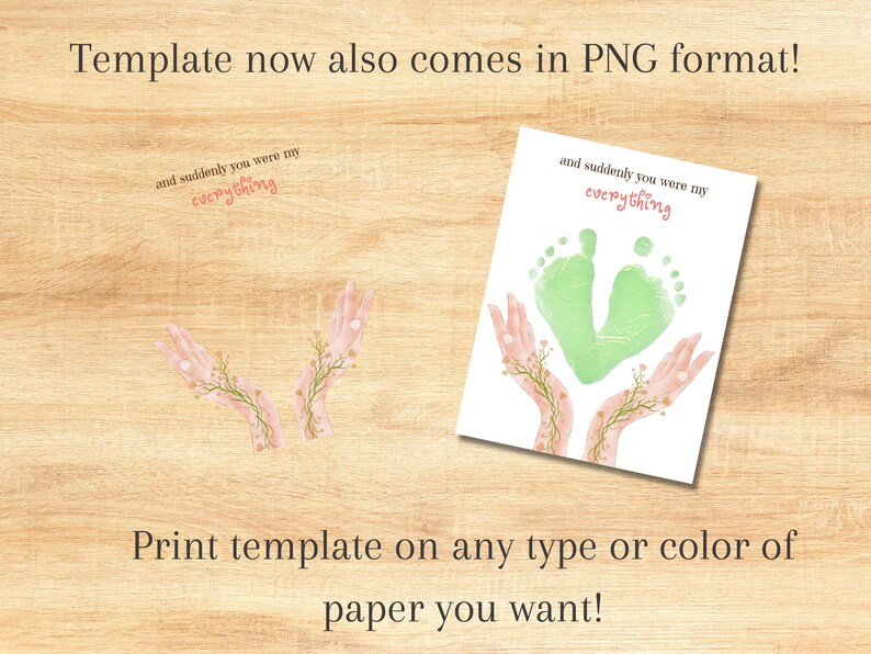 Printable Footprint Craft, Baby Keepsake, Gift for Mom, Mother's Day ...