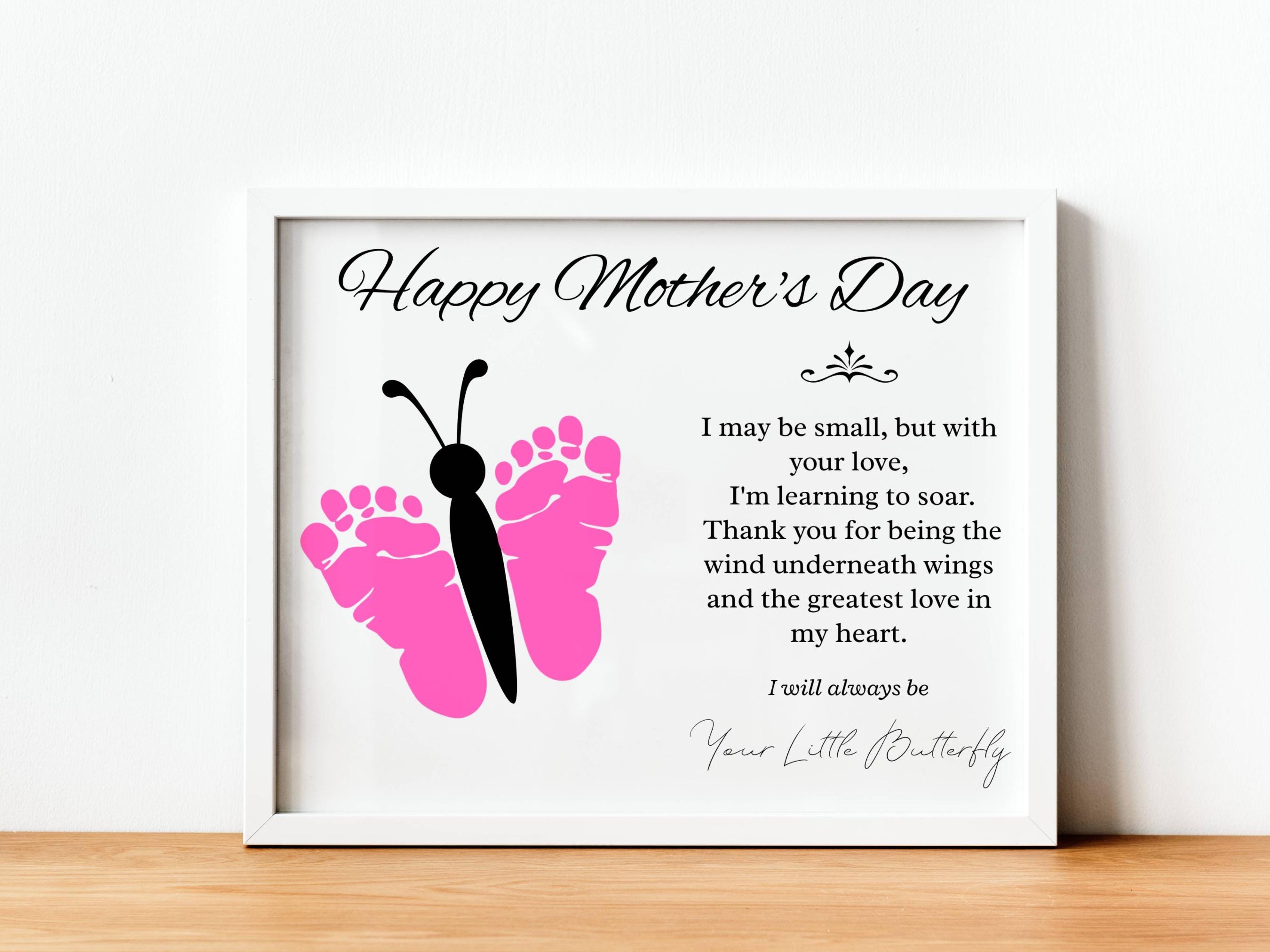 Mother's Day Butterfly Footprint Craft, Mother's Day Footprint Art ...