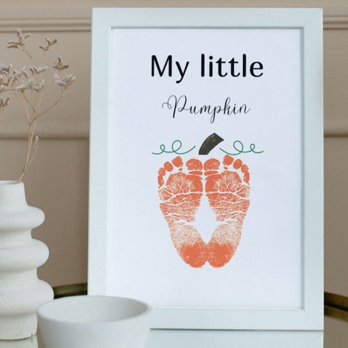 My Little Pumpkin Footprint Craft Printable Footprint Craft - Etsy