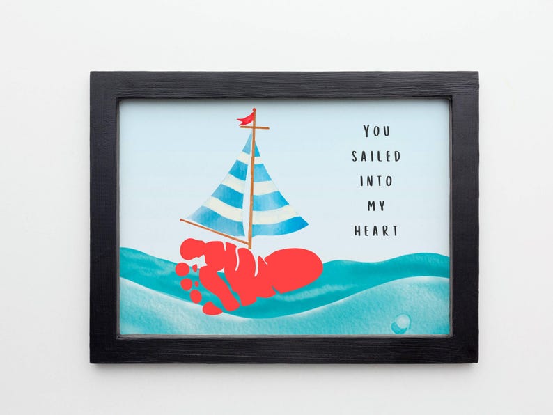 Boat Footprint Craft, Baby Keepsake, Daycare Activity, Daycare Craft ...
