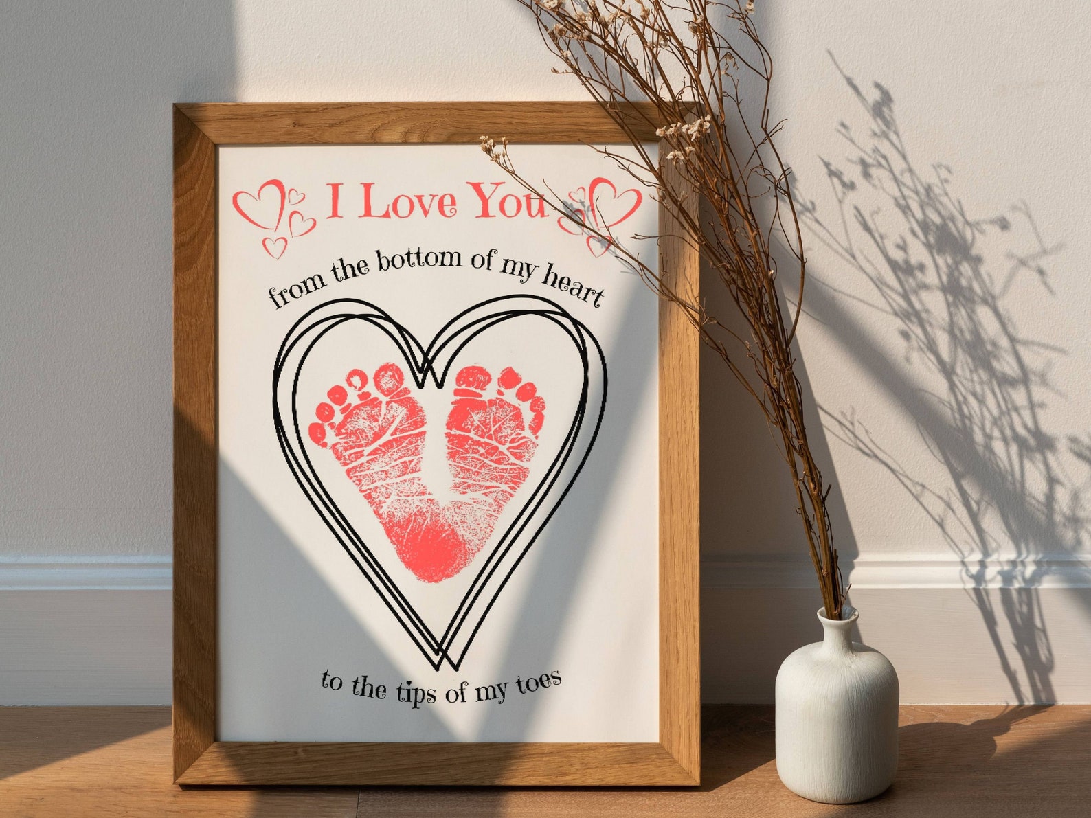 Heart Footprint Craft, Baby Keepsake, Daycare Activity, Toddler Craft ...