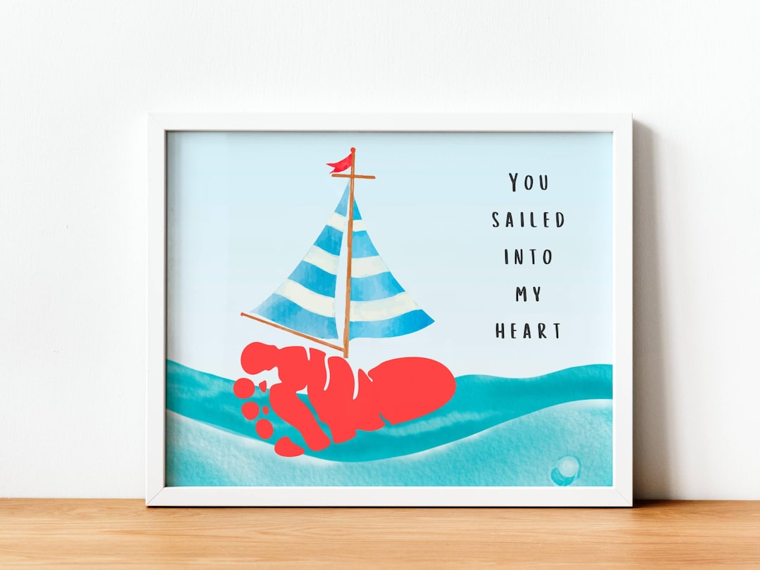 Boat Footprint Craft, Baby Keepsake, Daycare Activity, Daycare Craft ...