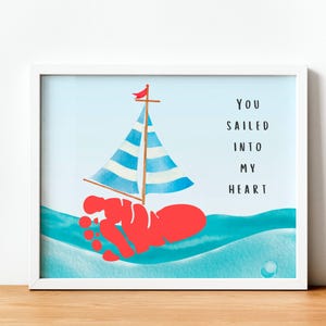 Boat Footprint Craft, Baby Keepsake, Daycare Activity, Daycare Craft ...