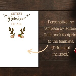 Reindeer Footprint Craft, Christmas Art Template, Printable Christmas ...