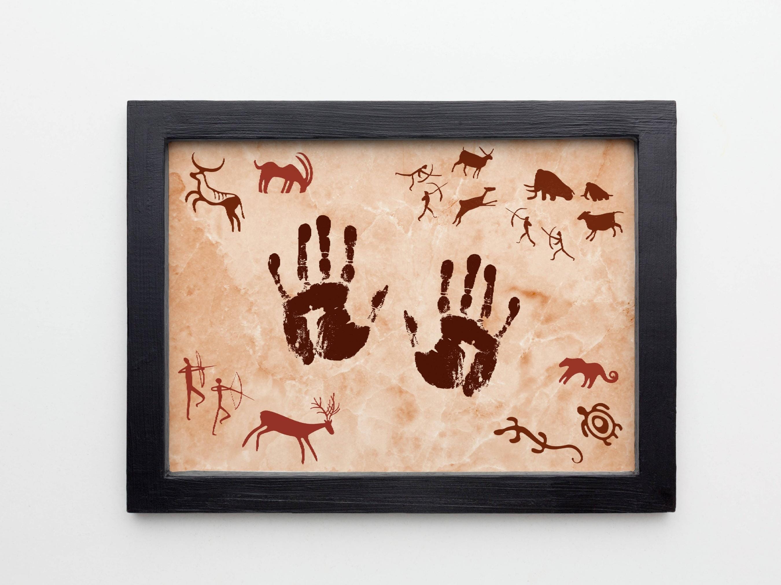 Cave Painting Handprint Craft, Baby Keepsake, DIY Painting Activity ...