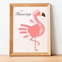 Summer Handprint Art: Flamingo, Watermelon, Palm Tree (PDF Download) - Etsy