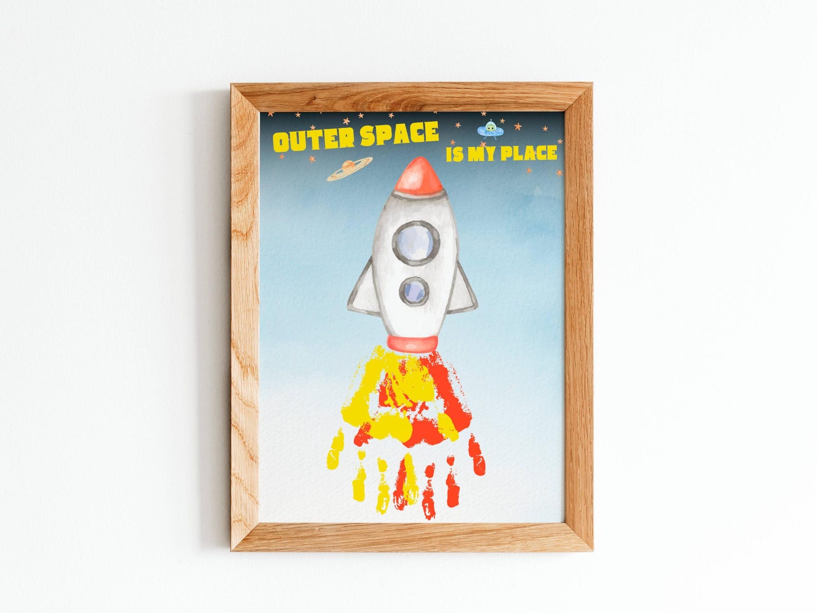 Spaceship Handprint Craft, Baby Keepsake, Space Art, Crafts for Kids ...
