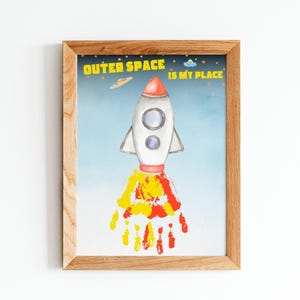 Spaceship Handprint Craft, Baby Keepsake, Space Art, Crafts for Kids ...