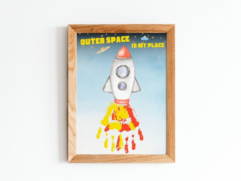 Spaceship Handprint Craft, Baby Keepsake, Space Art, Crafts for Kids ...