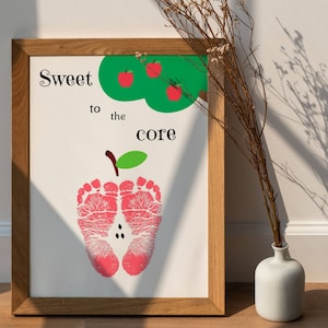 Apple Footprint Craft, Footprint Art, Baby Keepsake, Toddler Craft ...