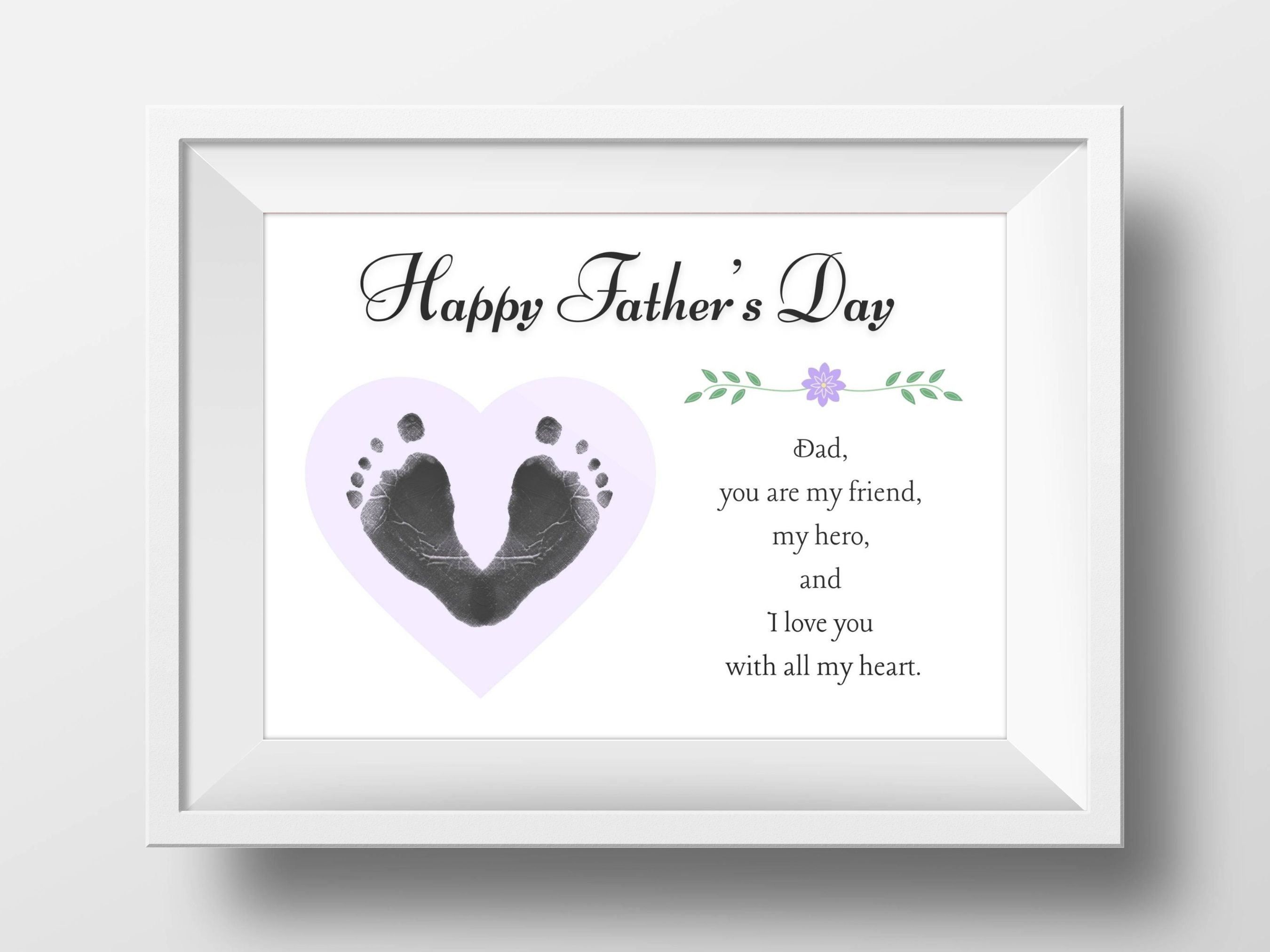 Father's Day Footprint Craft, Heart Footprint Craft, Baby Keepsake ...