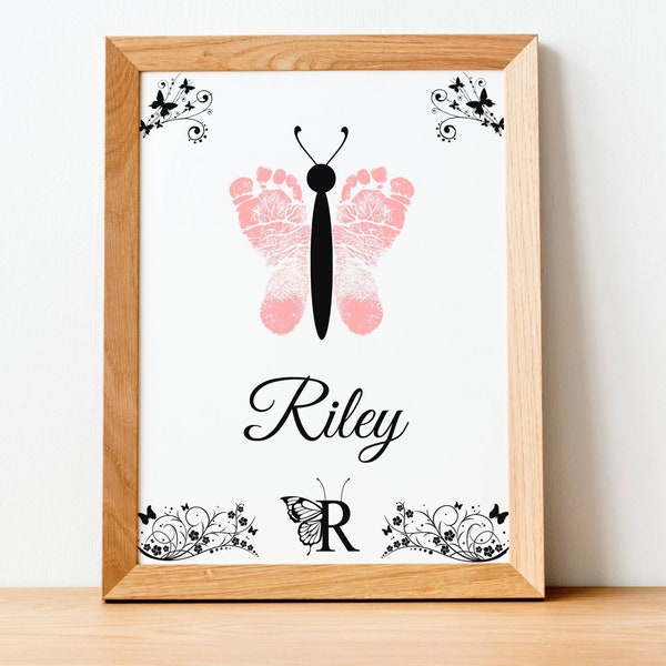Butterfly Baby Footprint - Etsy