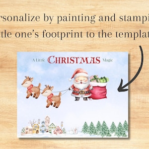 Santa Sleigh Footprint Craft, Christmas Activity, Daycare Craft, Baby ...