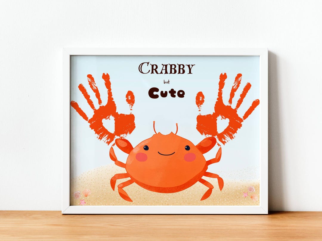 Crab Handprint Art, Baby Keepsake, Summer Craft (PDF, JPG & PNG) - Etsy UK