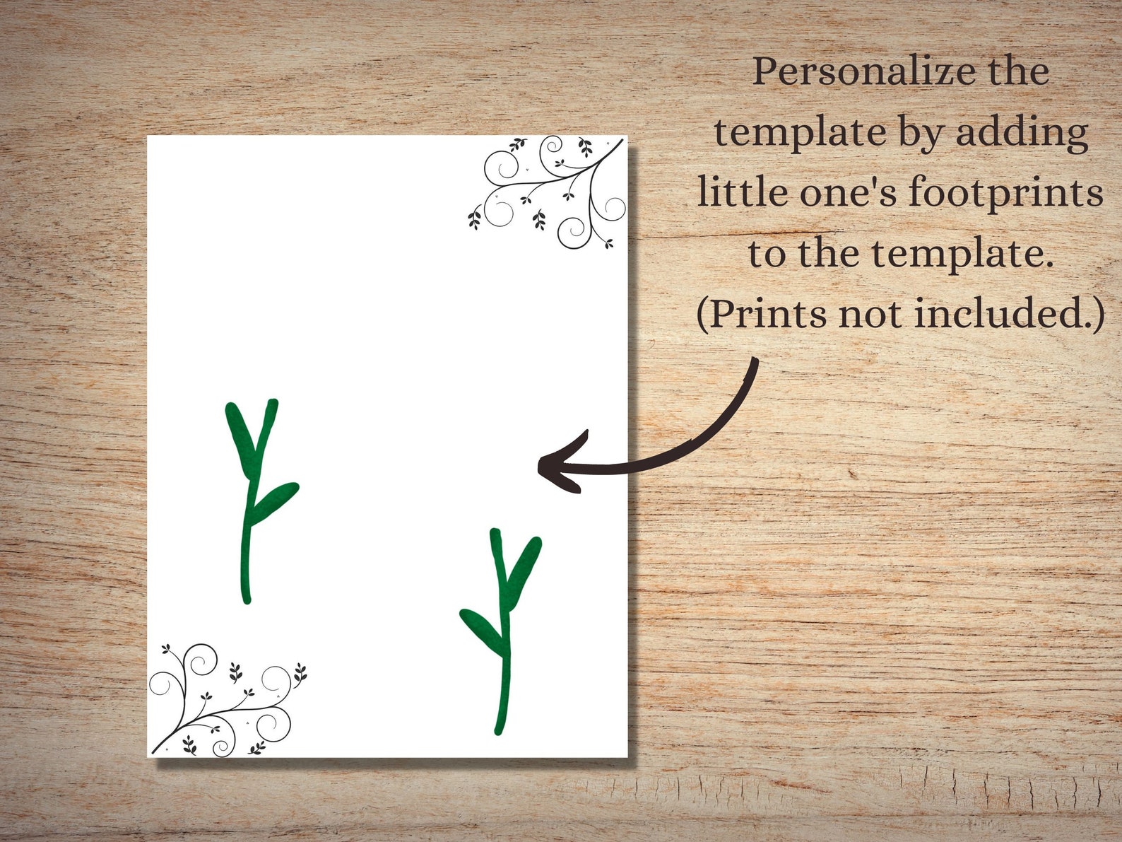 Flower Footprint Art, Baby Keepsake Template (PDF & JPG) - Etsy