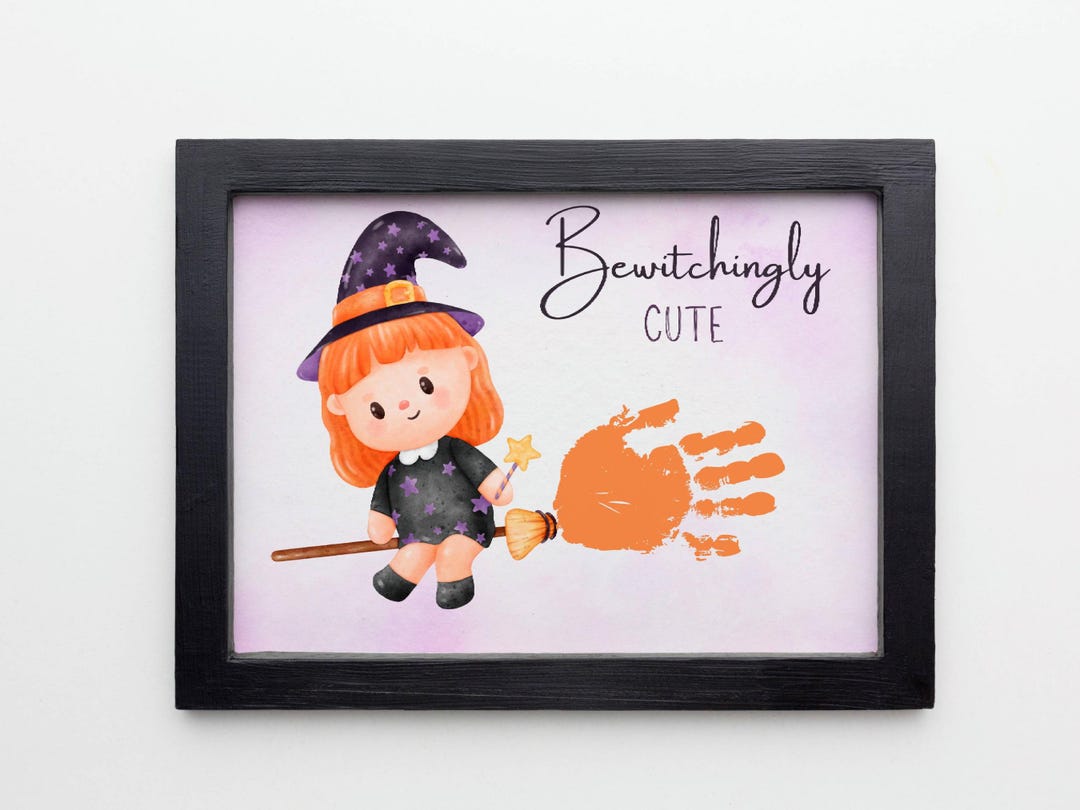 Halloween Witch Handprint Craft, Baby Keepsake, Daycare Activity, First ...