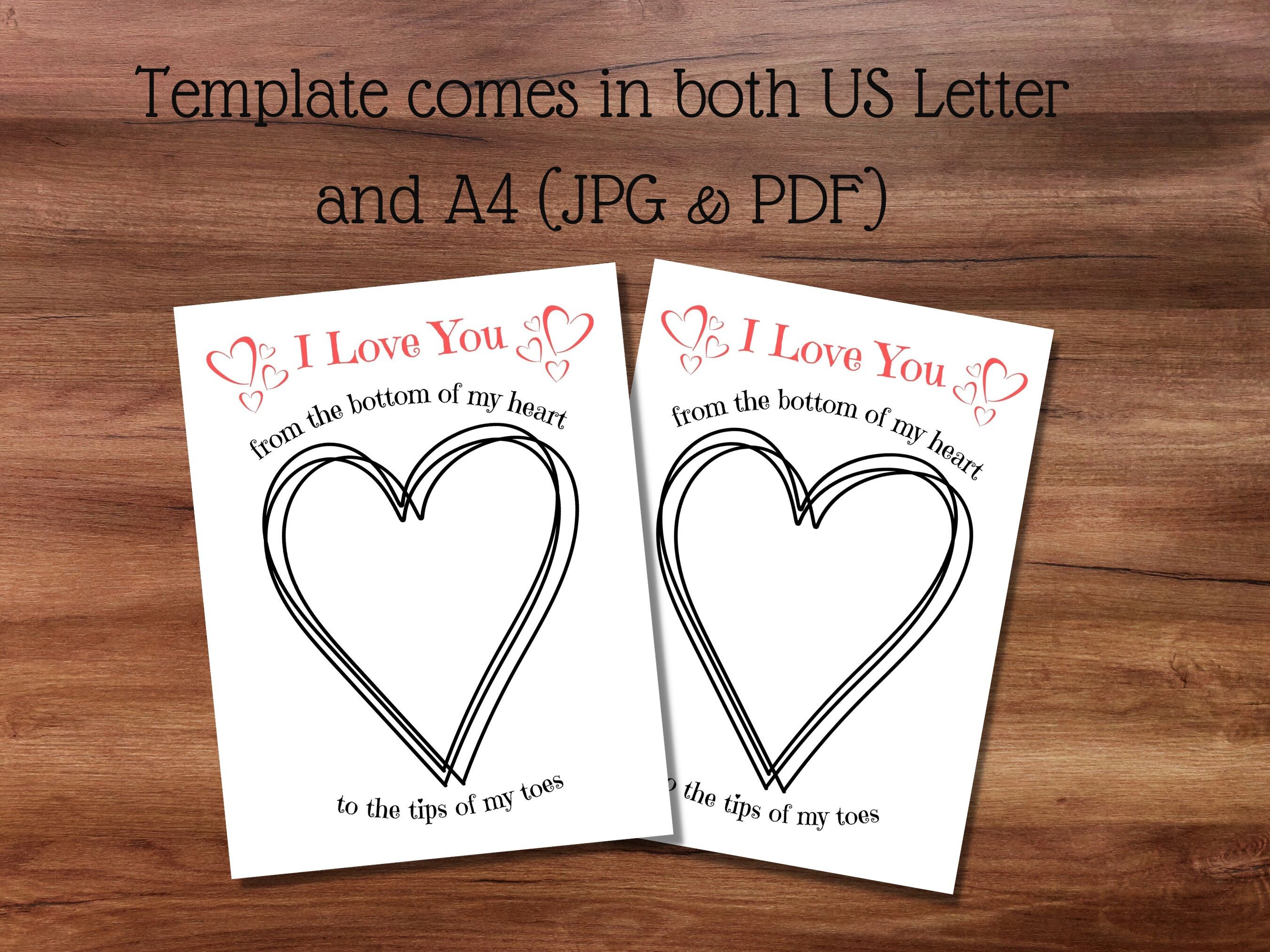 Heart Footprint Art, Baby Keepsake, Printable Template (digital ...