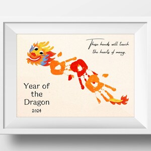 Year of the Dragon Handprint Craft Template, Chinese New Year, Dragon ...