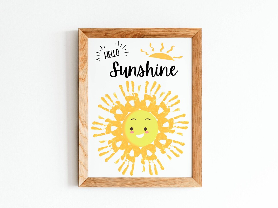 Sun Handprint Craft Sunshine Footprint Art Summer Crafts - Etsy
