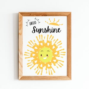 Sun Handprint Craft, Sunshine Footprint Art, Summer Crafts, Daycare ...