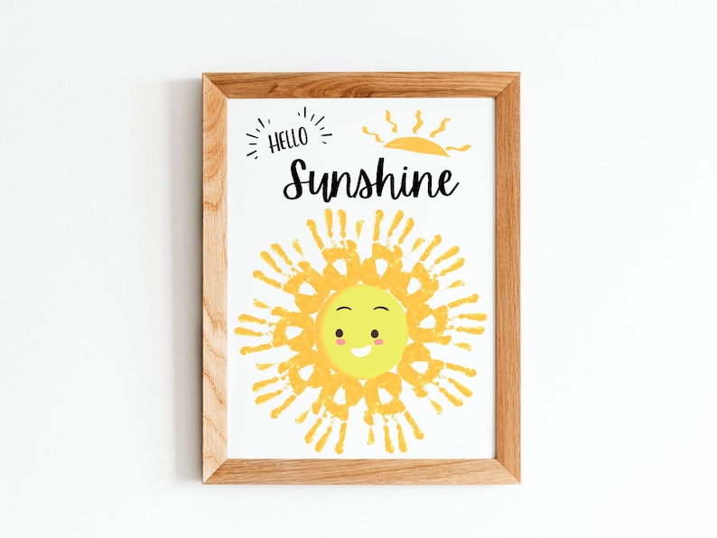 Sun Handprint Craft, Sunshine Footprint Art, Summer Crafts, Daycare ...
