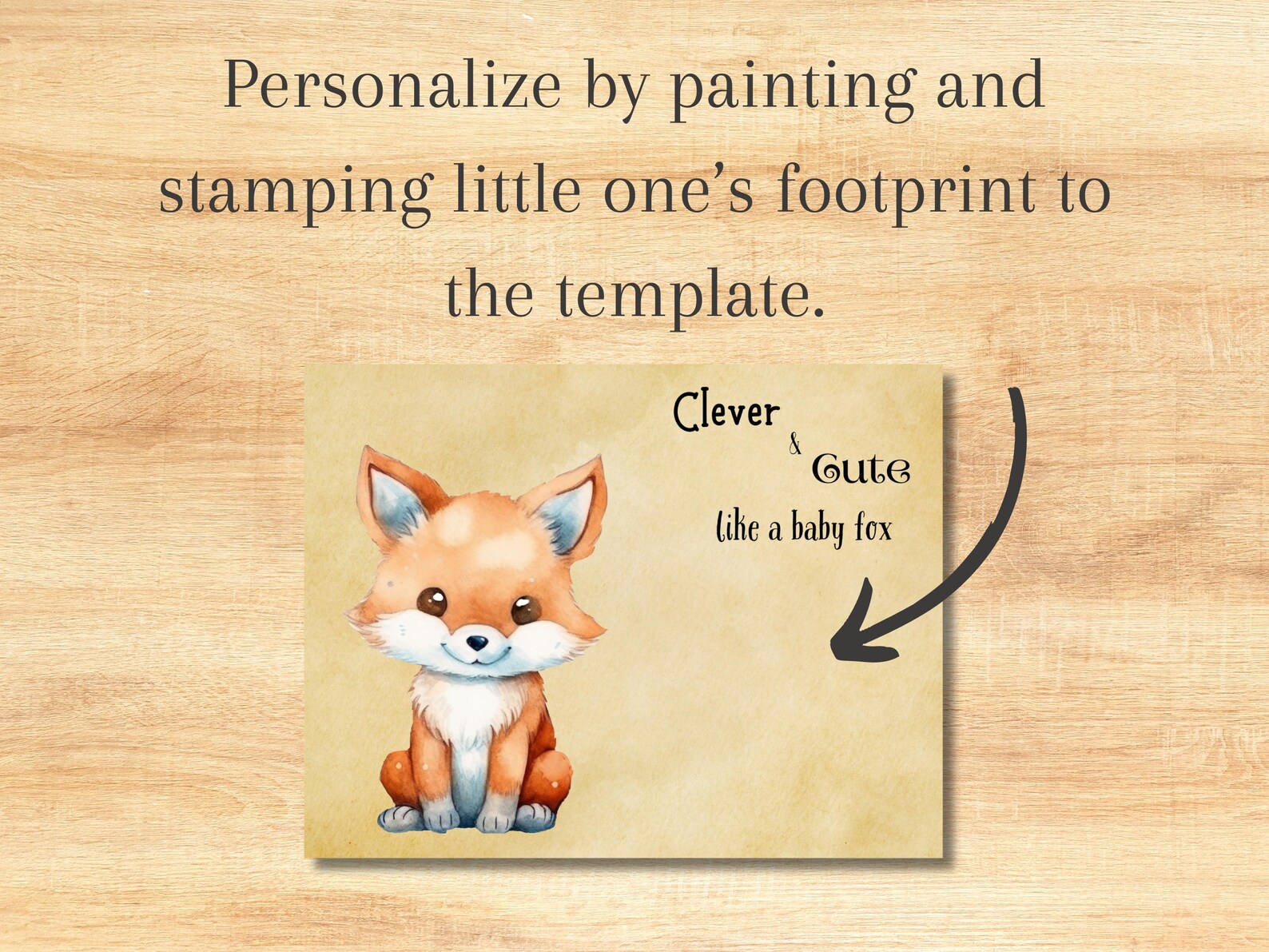 Fox Footprint Art, Baby Keepsake, Nursery Decor (PDF Pattern) - Etsy
