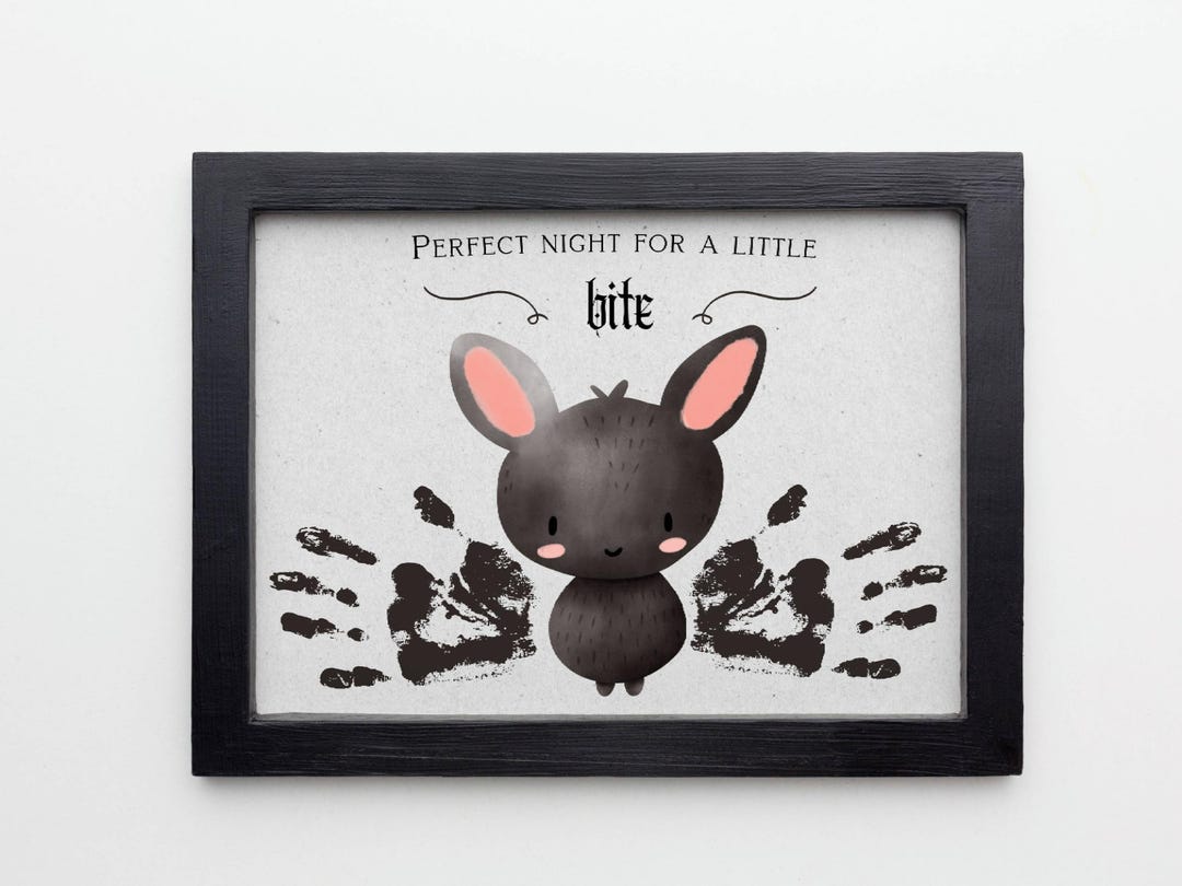 Cute Bat Handprint Craft, Halloween Craft, Baby Keepsake, Bat Wing ...