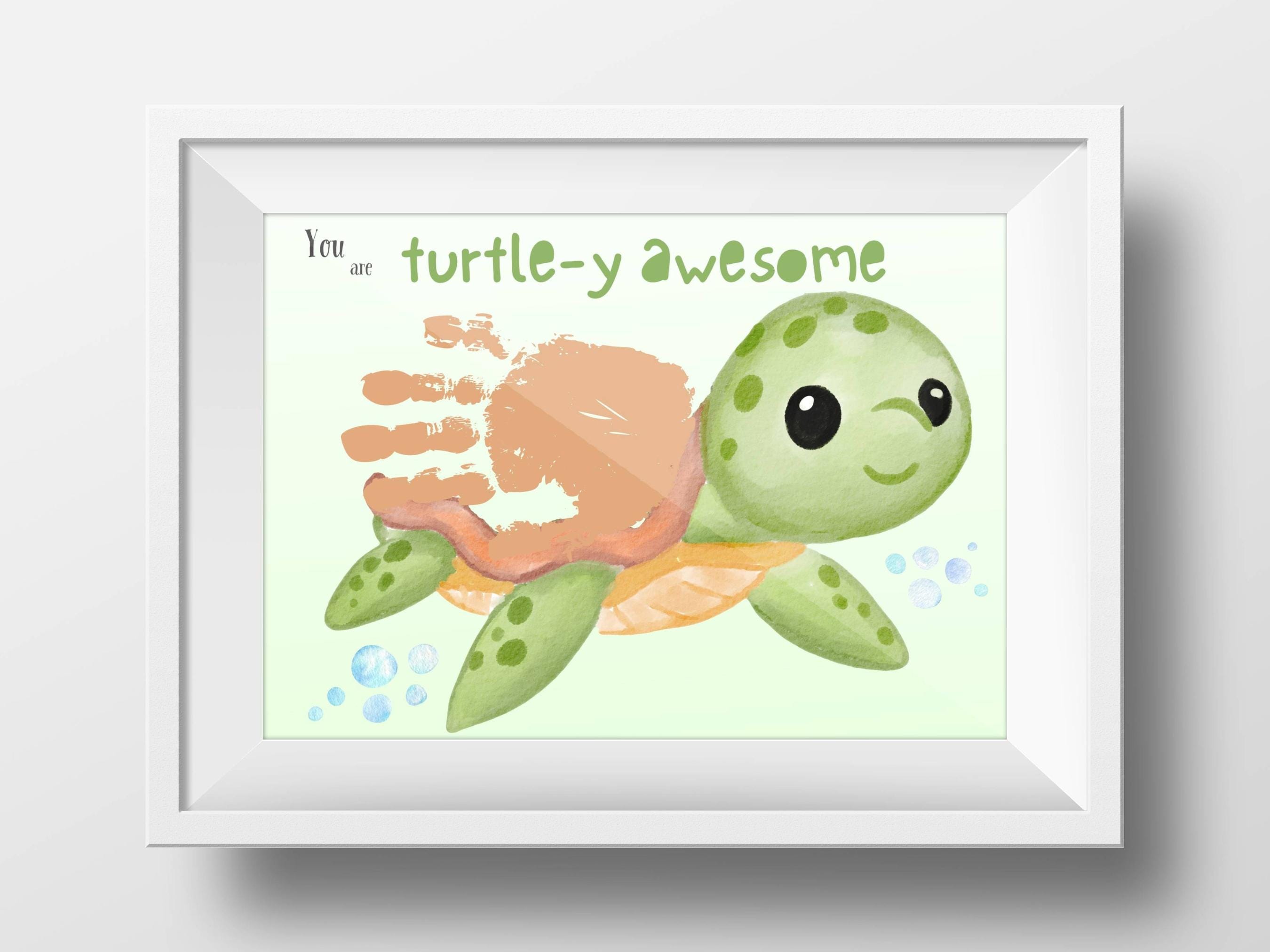 Cute Turtle Handprint, Baby Keepsake, Cute Animal Craft, Daycare ...