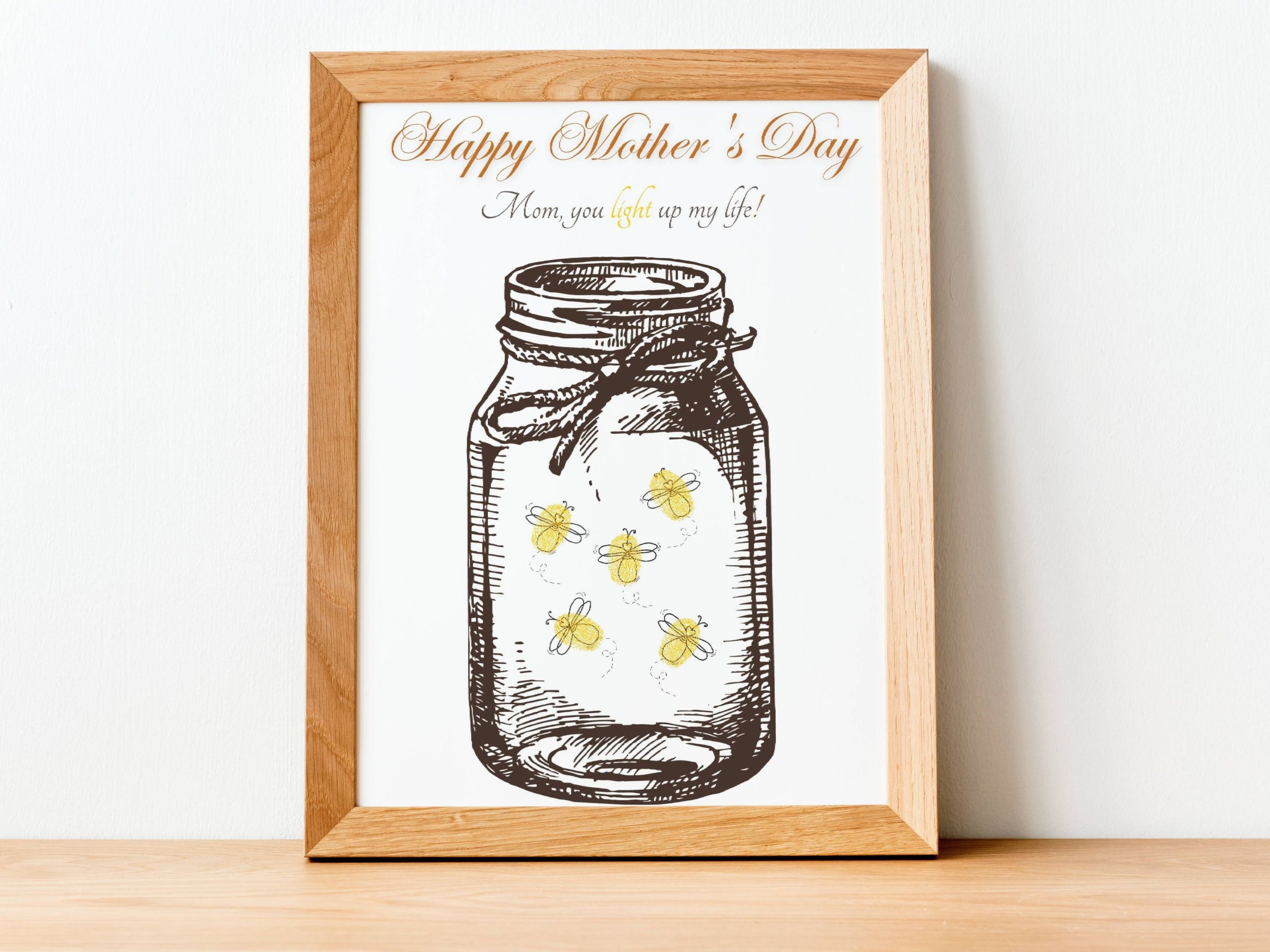 Mother's Day Firefly Fingerprint Keepsake, Personalized Gift (PDF & JPG ...