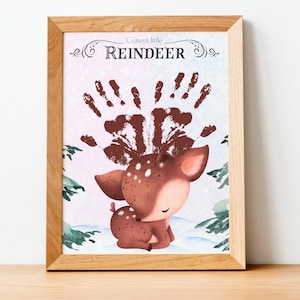 Christmas Reindeer Handprint Craft, Baby Keepsake, Daycare Activity ...
