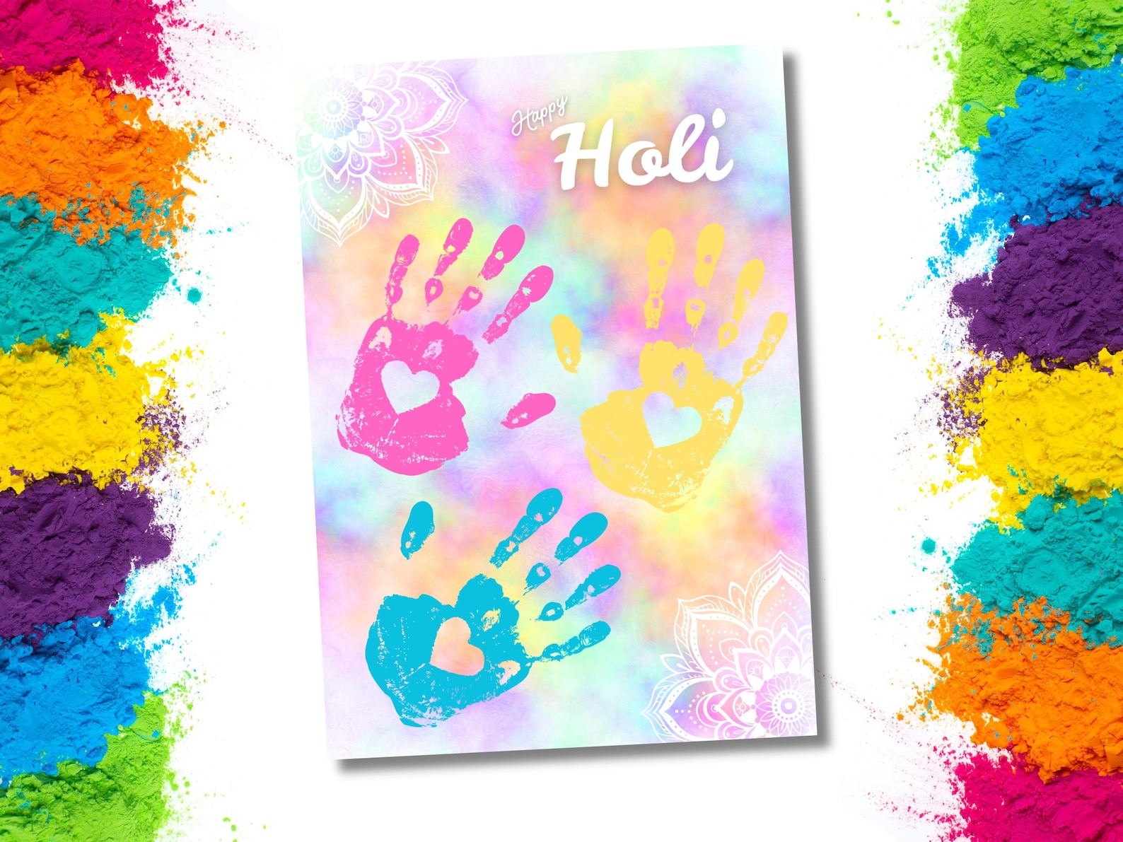 Holi Handprint Craft, Baby Keepsake, Crafts for Kids, Printable Craft ...