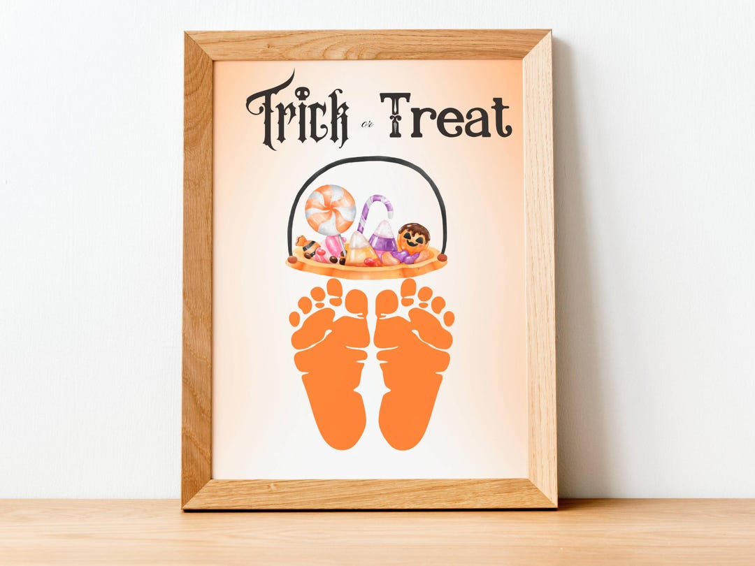 Halloween Footprint Craft, Trick or Treat Craft, Baby Keepsake ...