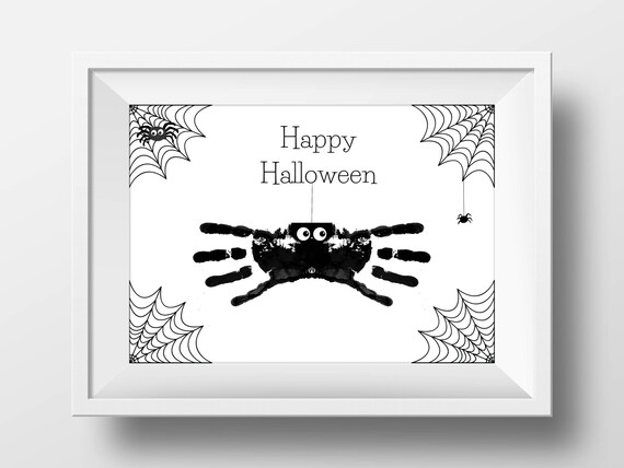 Halloween Spider Handprint Art Printable Handprint Craft - Etsy