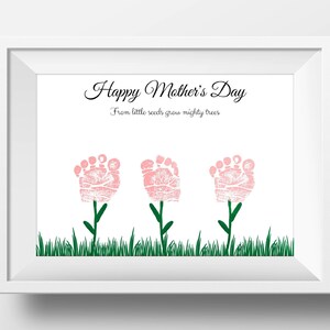 Mother's Day Flower Footprint Art, Printable Footprint Art, Daycare ...
