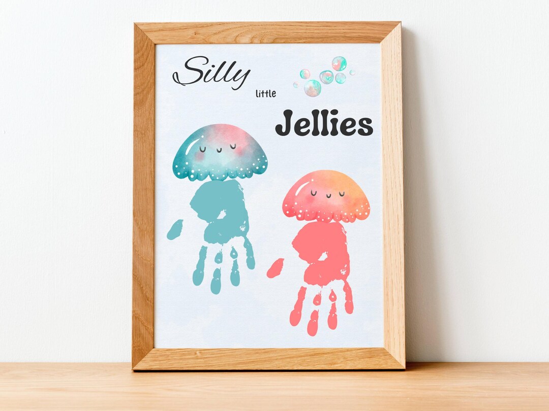 Jellyfish Handprint Craft, Crafts for 2 Kids, Ocean Paint Activity ...