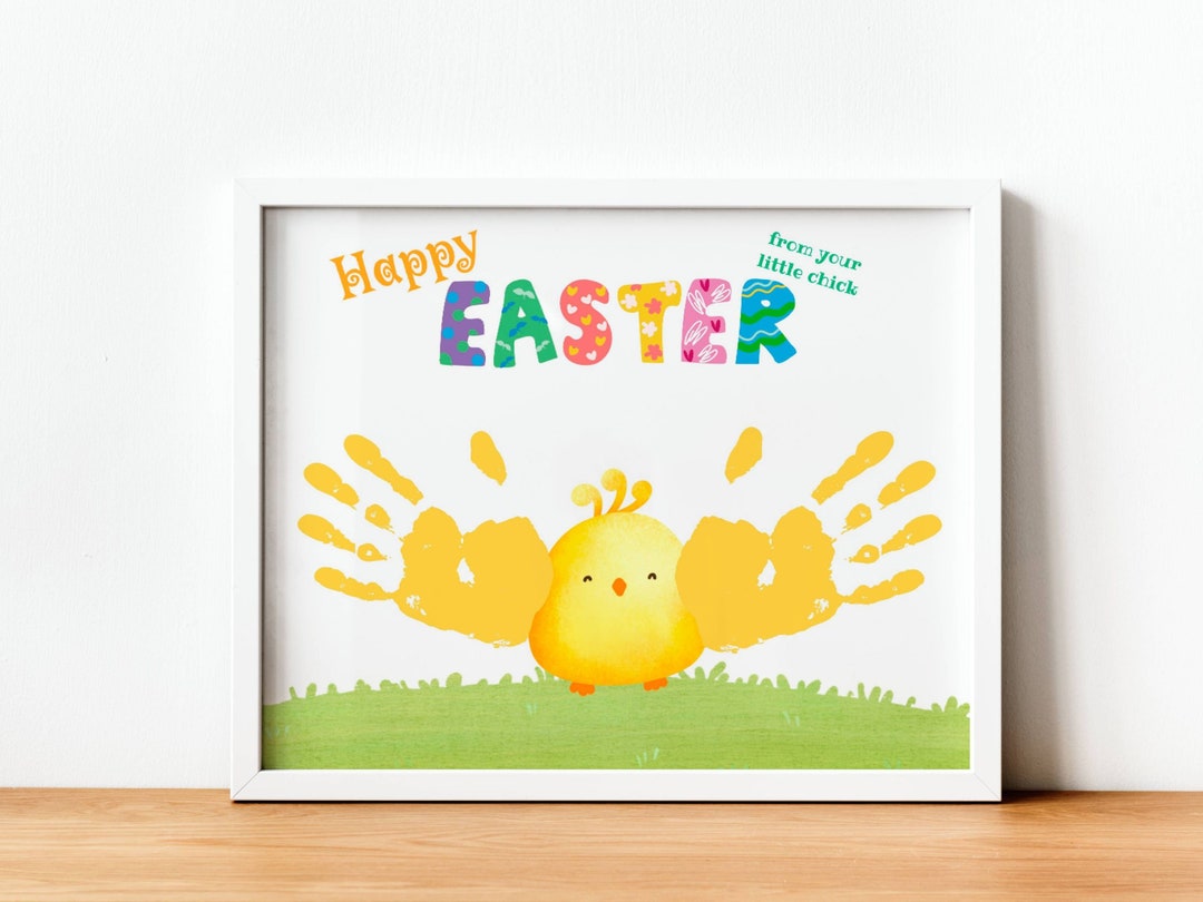 Easter Chick Handprint Craft, Printable Easter Craft, Baby Keepsake ...