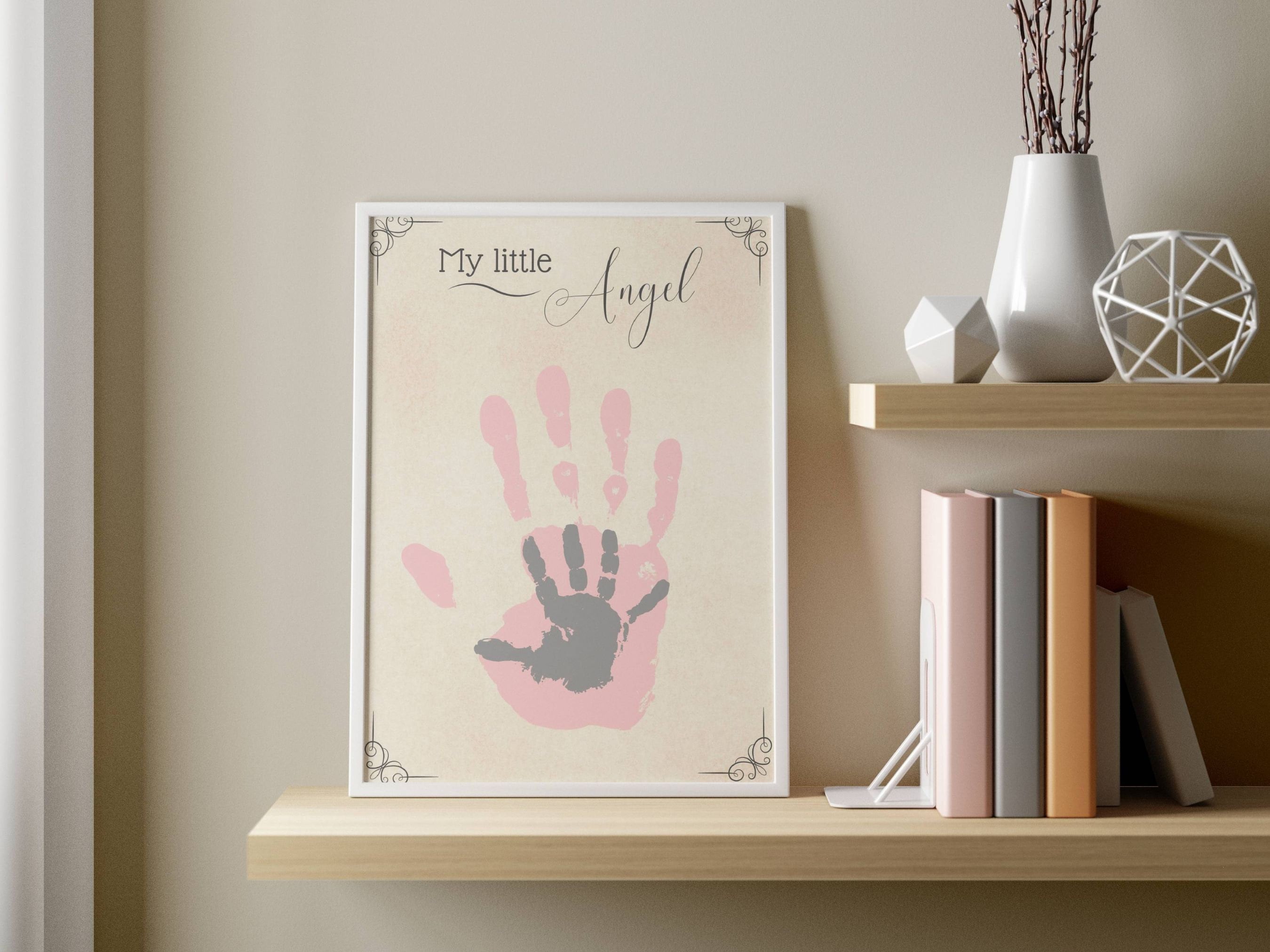 Little Angel Handprint Craft, Craft for Mom and Baby, Baby Keepsake ...