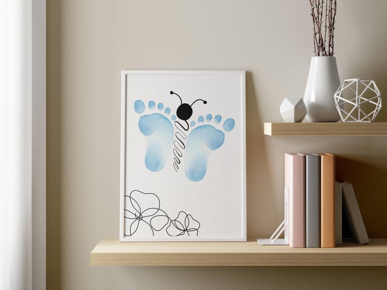 Butterfly Footprint Craft for Kids, Daycare Activity (printable PDF ...