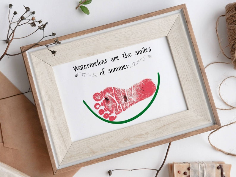 Watermelon Footprint Arts and Crafts With Kids, Printable Footprint ...