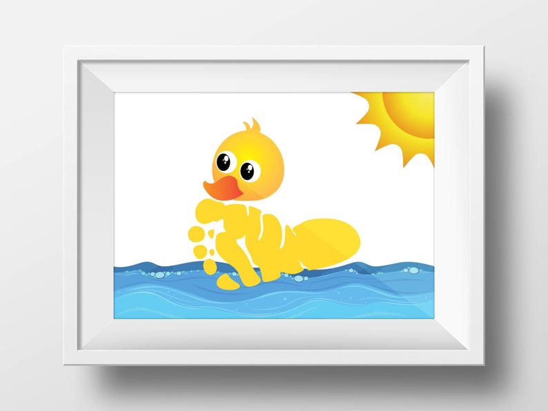 Duckling Footprint Craft for Kids, Baby Keepsake, Daycare Activities ...