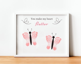 Butterfly Footprint Craft Footprint Art Baby Keepsake - Etsy