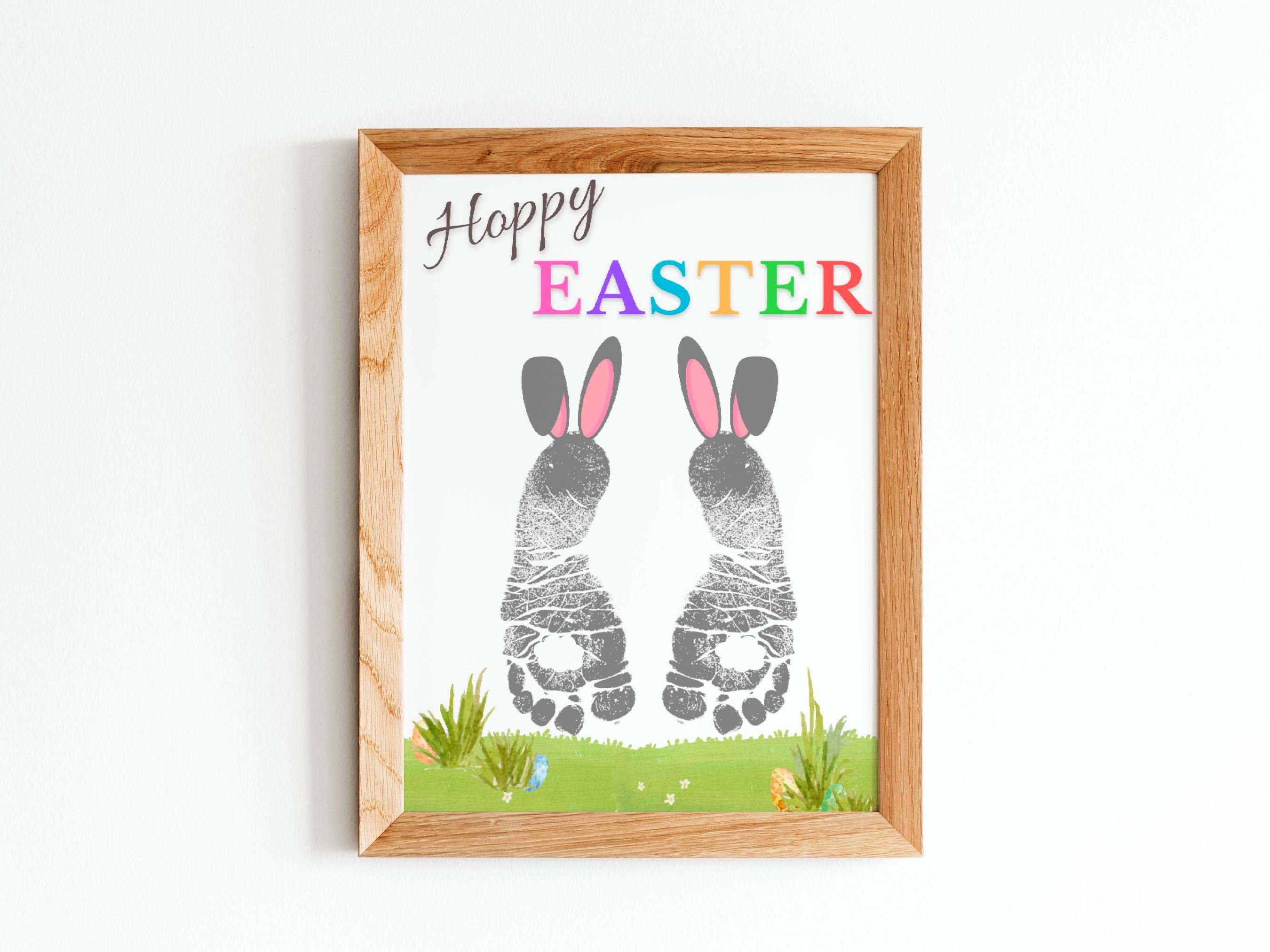 Bunny Footprint Easter Craft, Printable Keepsake (PDF & JPG) - Etsy