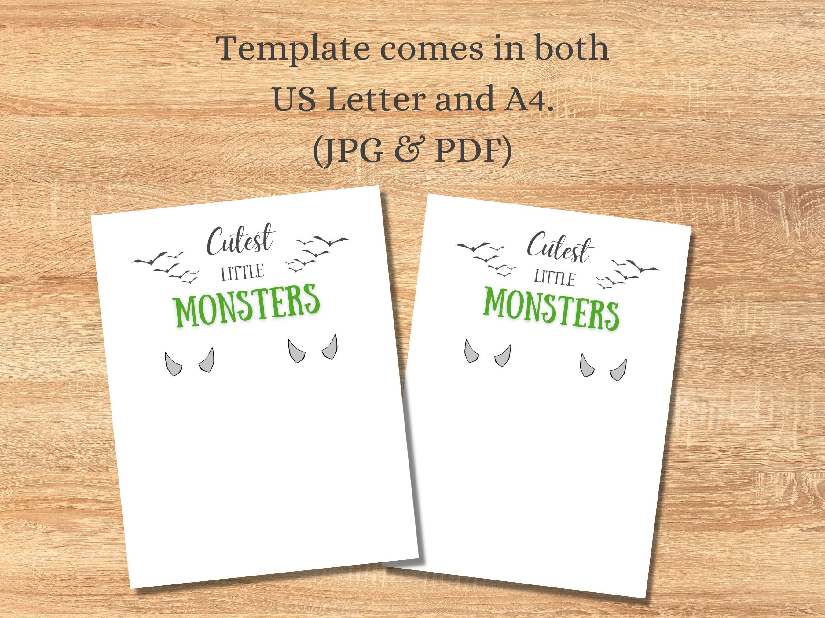 Halloween Monster Footprint Craft, Baby Keepsake (printable Template ...